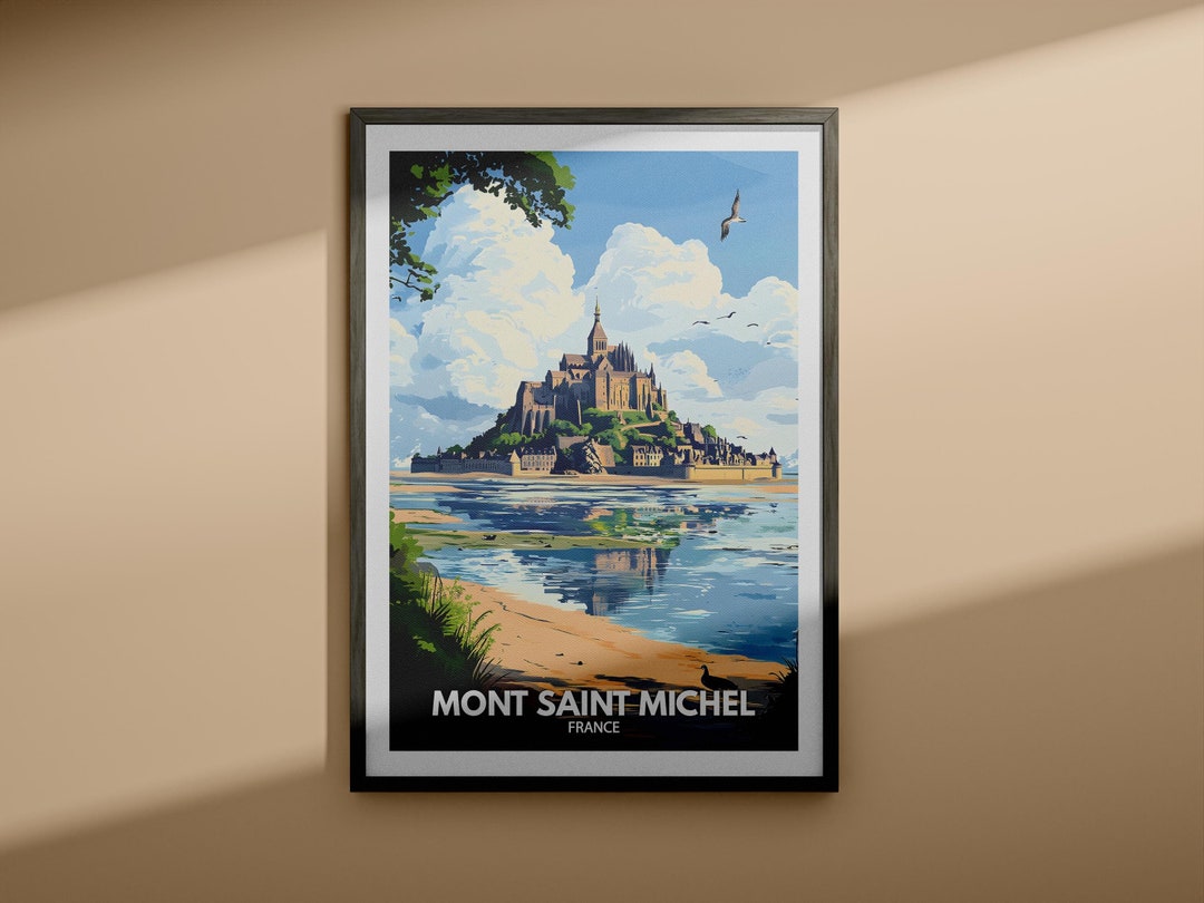 Mont Saint Michel Art Print - Mont Saint Michel Travel Poster / France ...