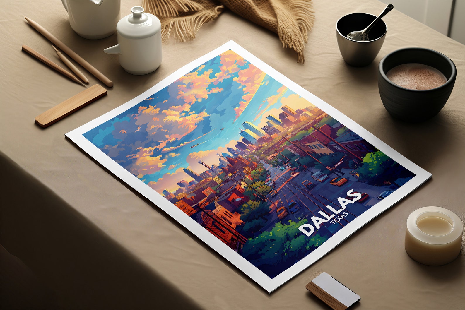 Dallas Print - Dallas Travel Poster / Texas Wall Art Print / United ...