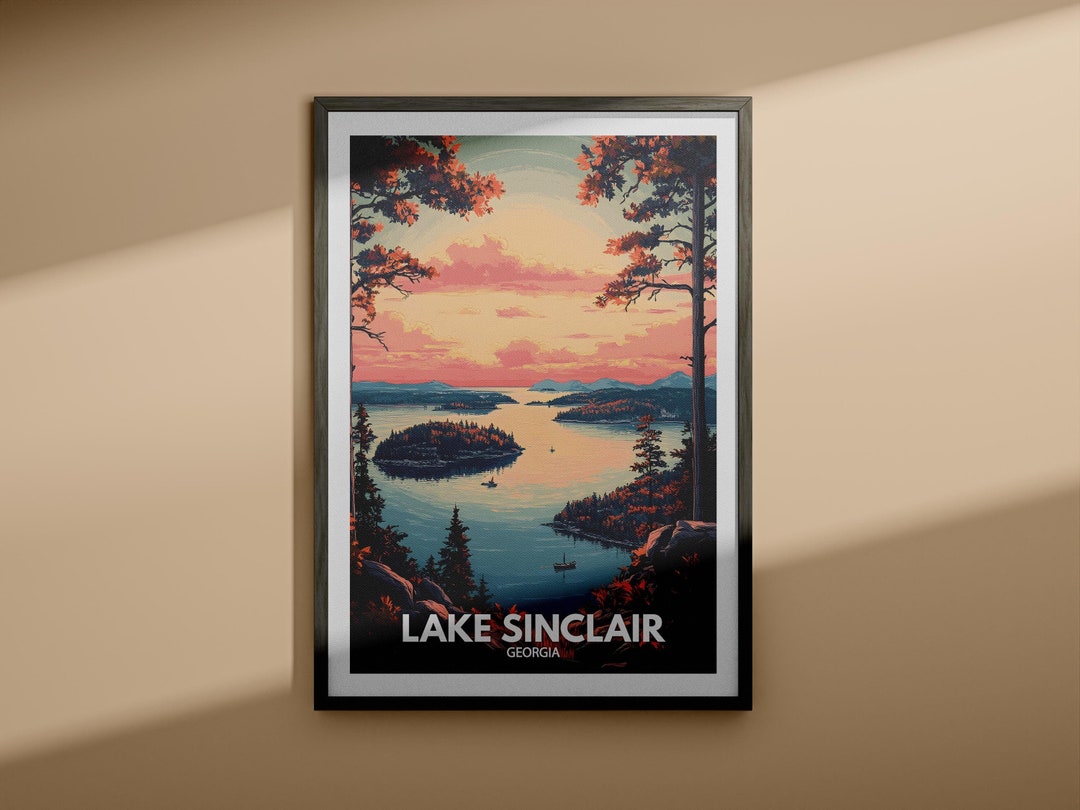 Sinclair Print - Lake Sinclair Poster / Georgia Lake Art / Georgia ...