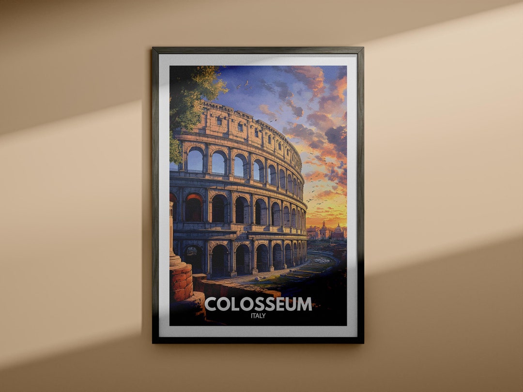 Colosseum Print - Colosseum Travel Poster / Italy Wall Art Print ...