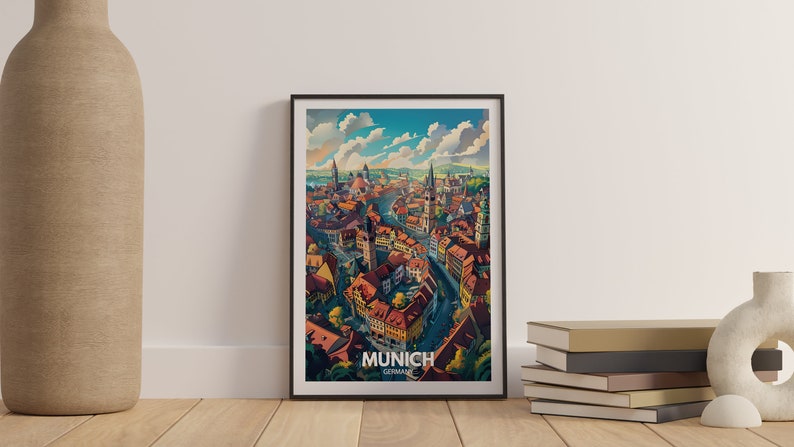 Munich Art Print - Munich Travel Poster / Germany Wall Art Print ...