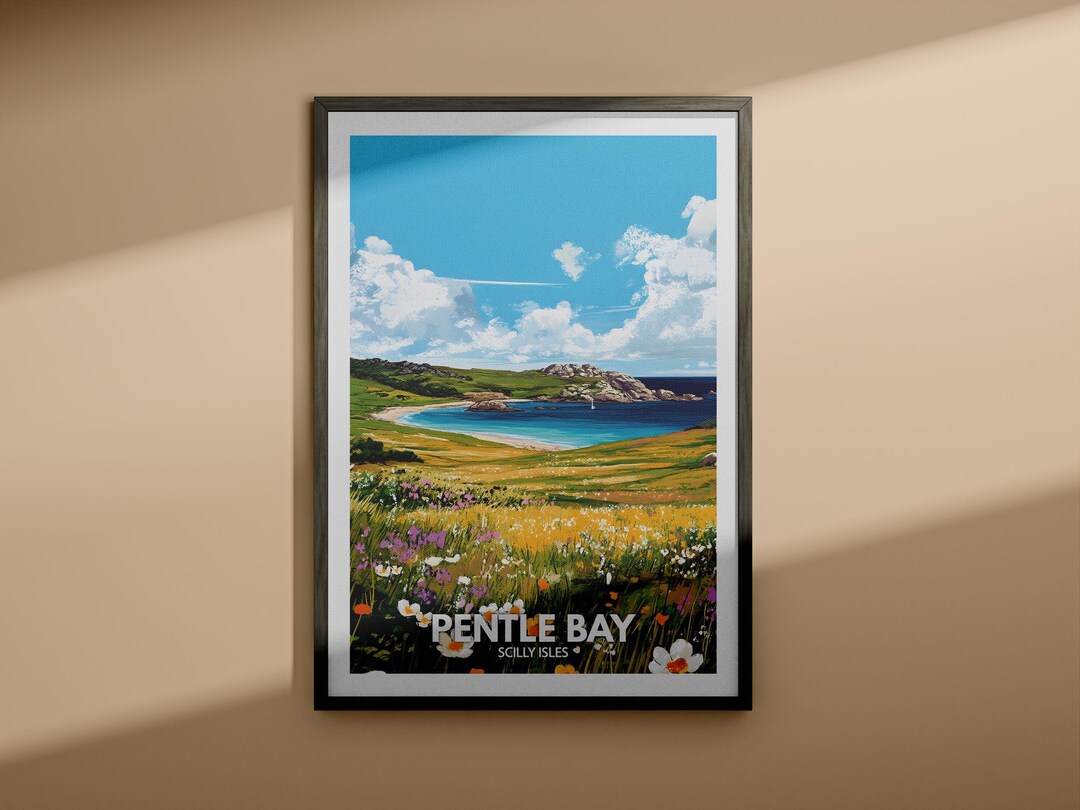 Pentle Bay Print - Pentle Bay Poster / Scilly Isles Beach Art / Scilly ...