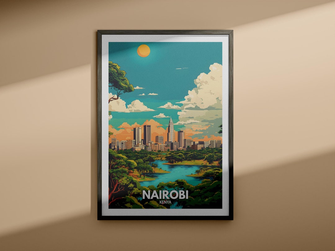 Nairobi Art Print - Nairobi Travel Poster / Kenya Wall Art Print ...