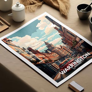 Warrington Print - Warrington Travel Poster / England Wall Art Print ...