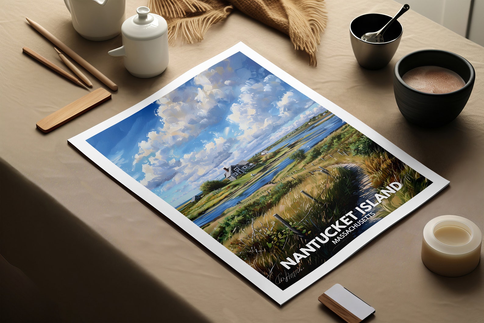 Nantucket Print - Nantucket Island Poster / Massachusetts Island Art ...