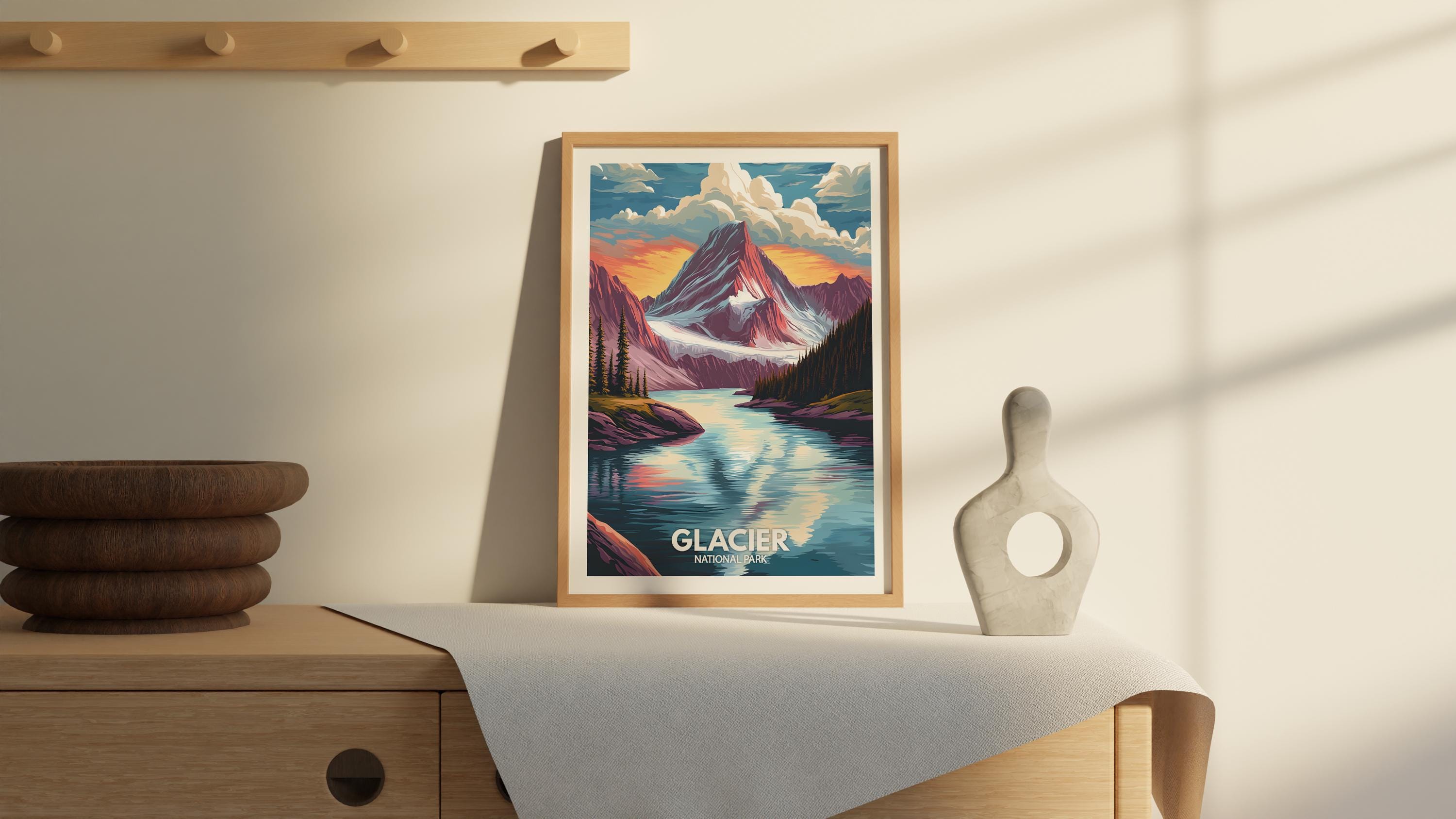 Glacier Print - Glacier National Park Poster / United States National ...