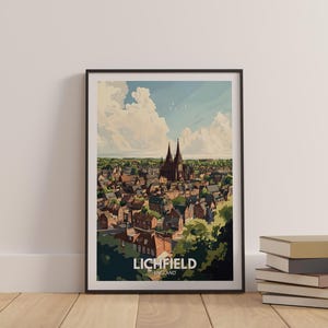 Lichfield Print - Lichfield Travel Poster / England Wall Art Print ...