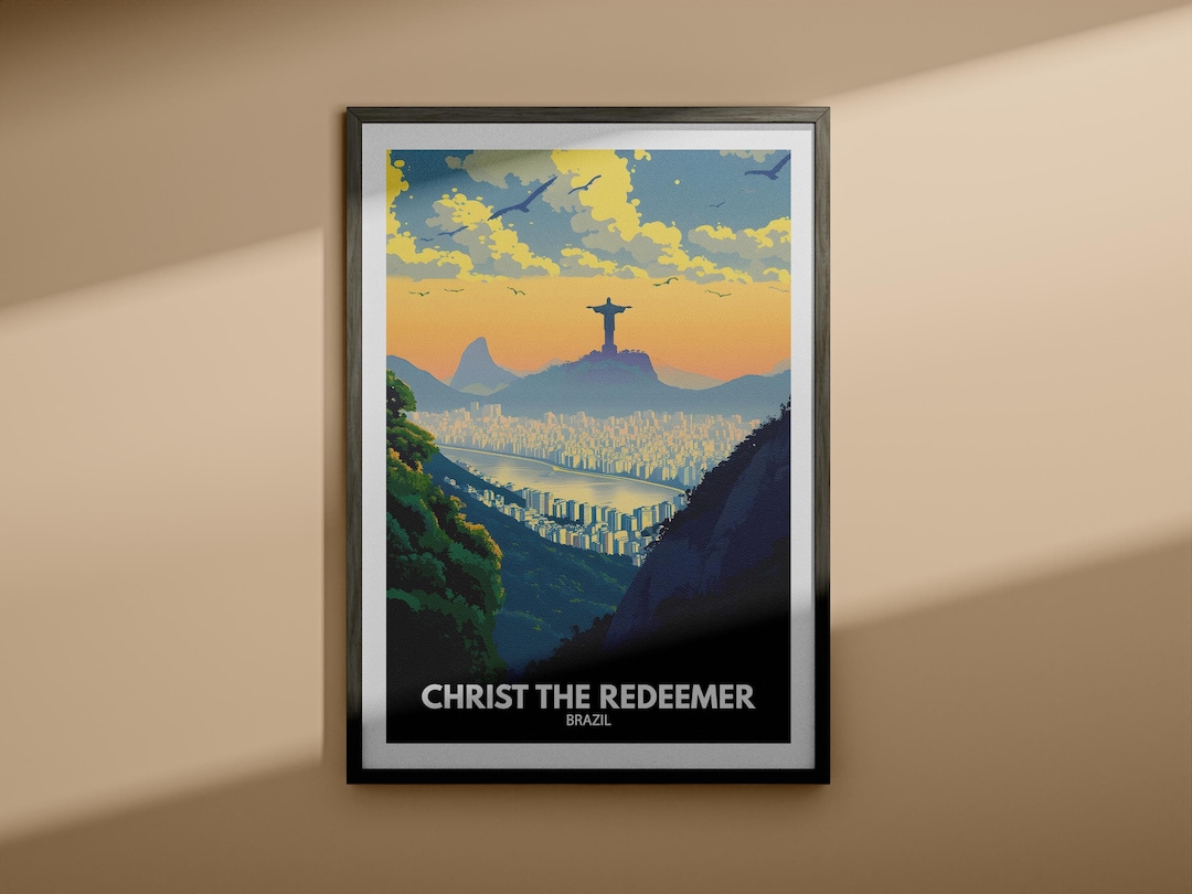 Christ the Redeemer Print - Christ the Redeemer Travel Poster / Brazil ...