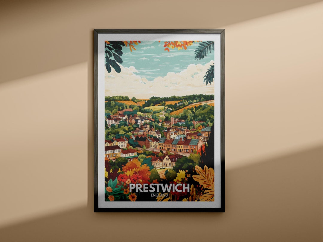 Prestwich Print - Prestwich Travel Poster / England Wall Art Print ...