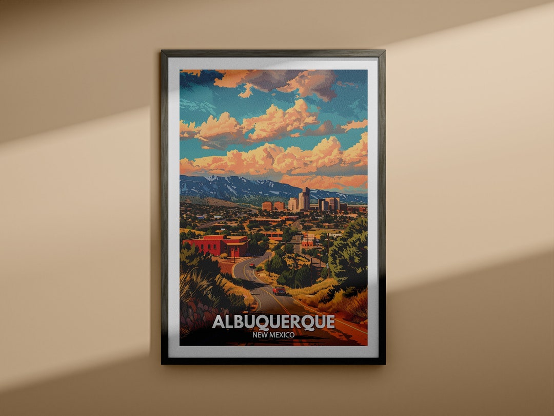 Albuquerque Print - Albuquerque Travel Poster / New Mexico Wall Art ...