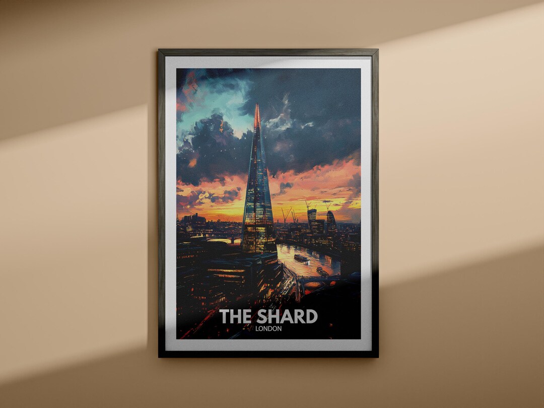 The Shard Print - the Shard Travel Poster / London Wall Art Print ...