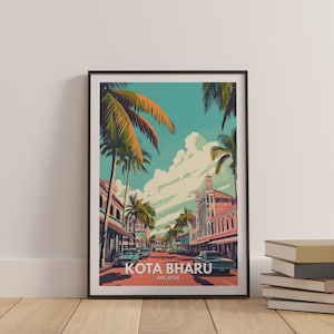 Kota Bharu Print - Kota Bharu Travel Poster / Malaysia Wall Art Print ...