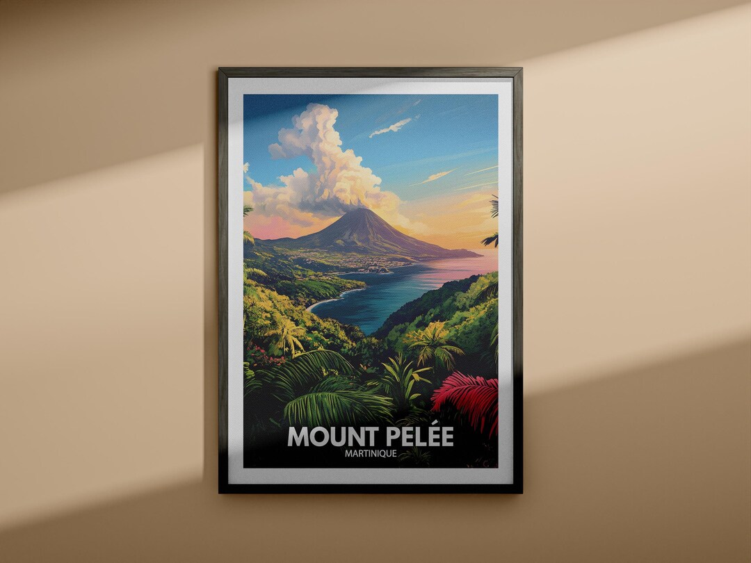 Pelée Print - Mount Pelée Poster / Martinique Mount Art / Martinique ...