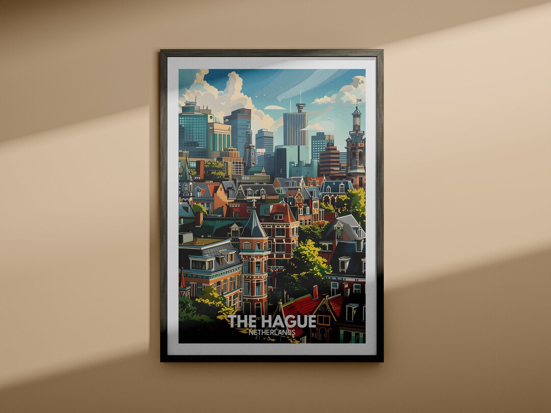 The Hague Print - the Hague Travel Poster / Netherlands Wall Art Print ...