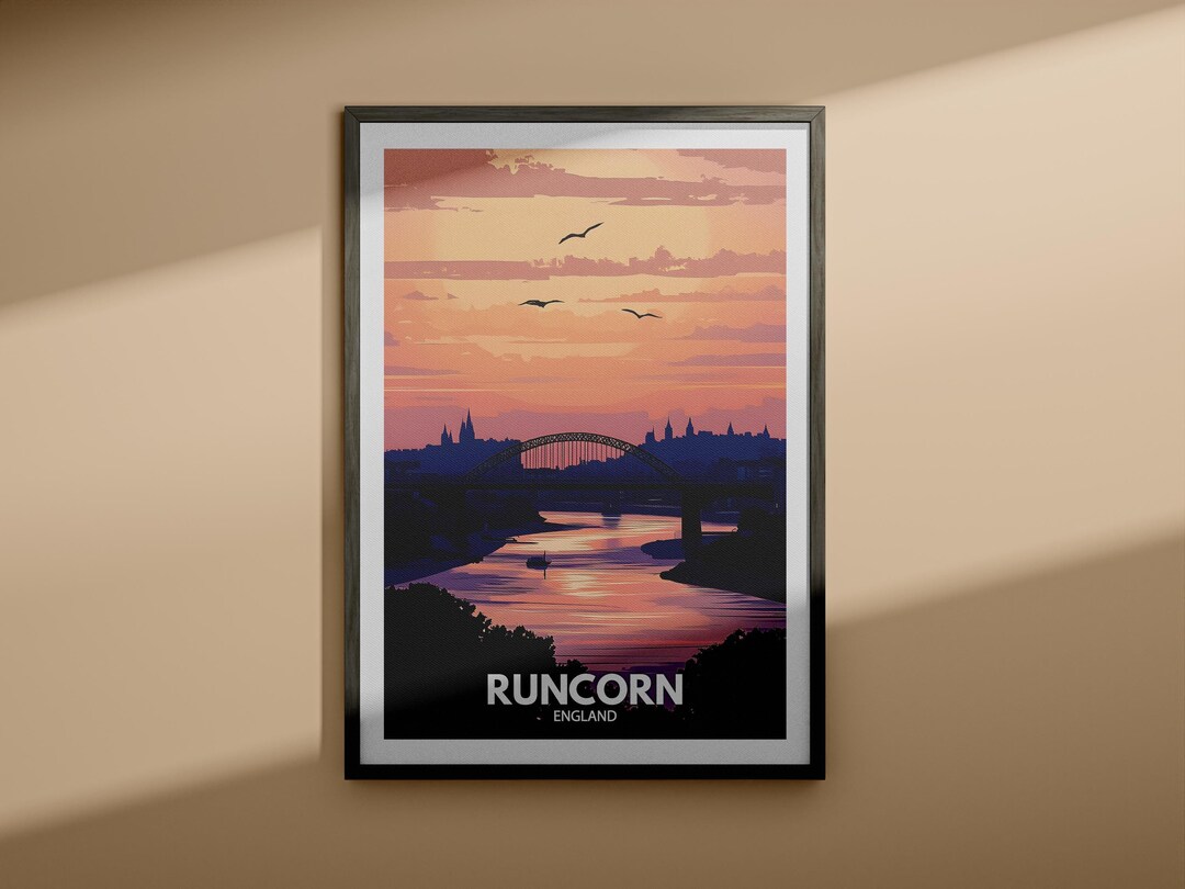 Runcorn Print - Runcorn Travel Poster / England Wall Art Print ...