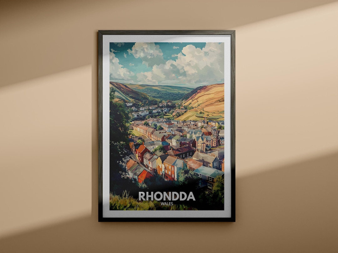 Rhondda Print - Rhondda Travel Poster / Wales Wall Art Print / Wales ...