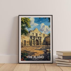 The Alamo Print - the Alamo Travel Poster / San Antonio Wall Art Print ...