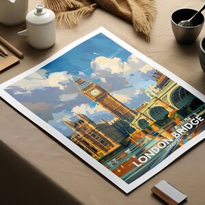 London Bridge Print - London Bridge Travel Poster / London Wall Art ...
