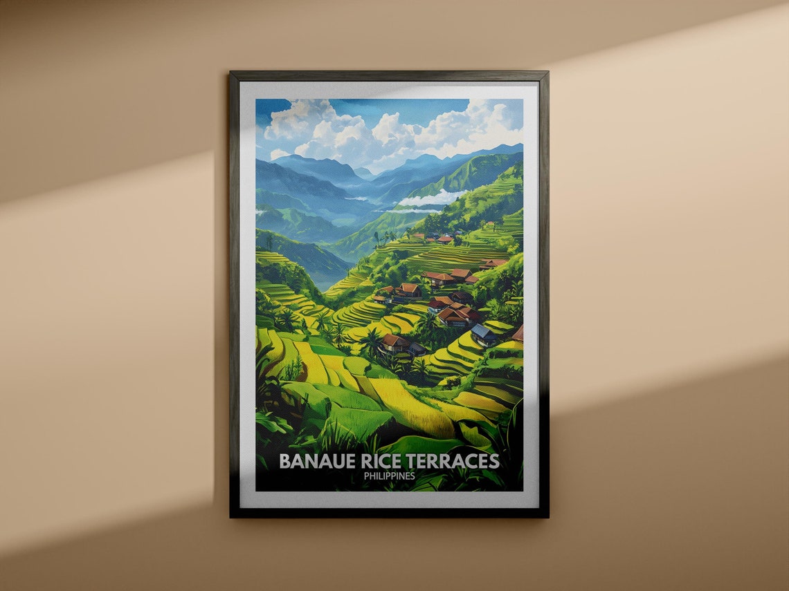 Banaue Rice Terraces Print - Banaue Rice Terraces Travel Poster ...