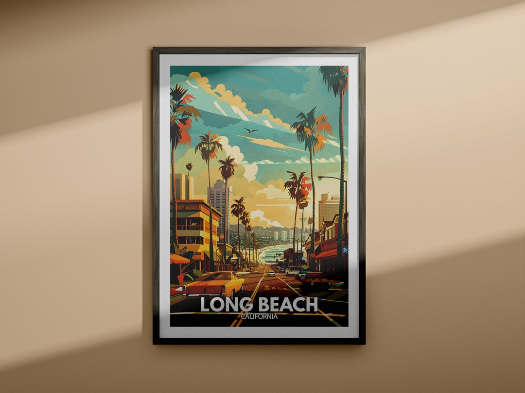 Long Beach Art Print - Long Beach Travel Poster / California Wall Art ...