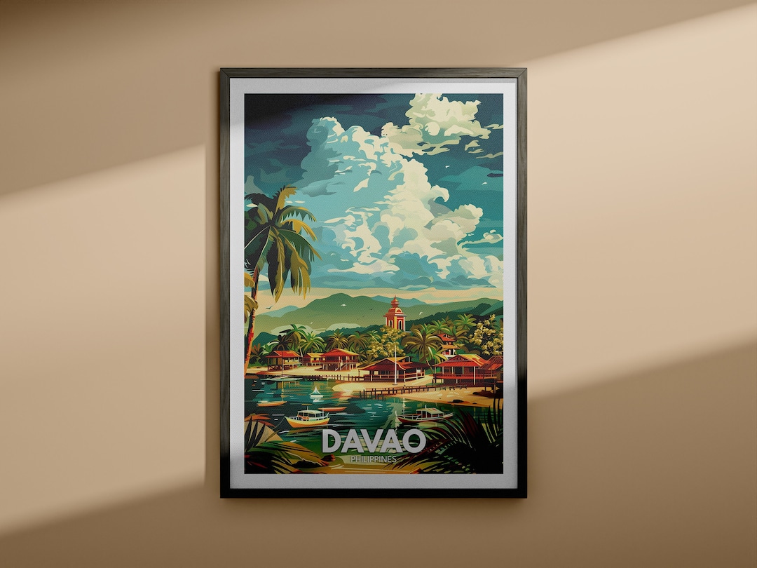 Davao Print - Davao Travel Poster / Philippines Wall Art Print ...