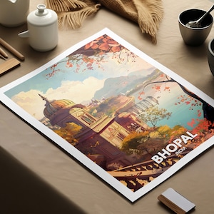 Bhopal Print - Bhopal Travel Poster / India Wall Art Print / India Home ...