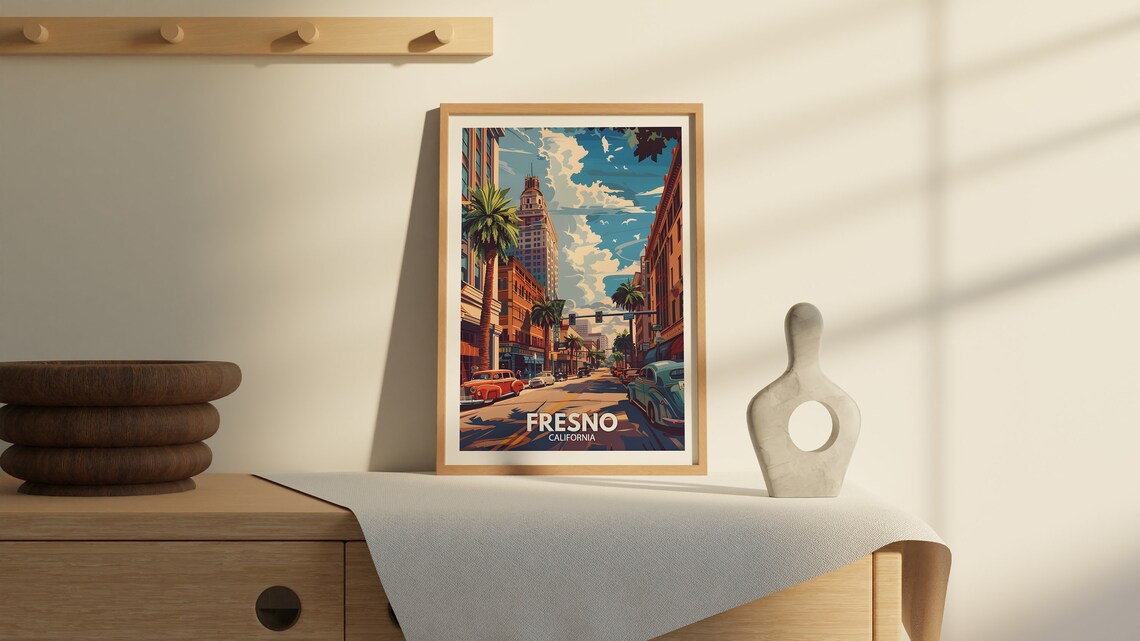 Fresno Print Fresno Travel Poster / California Wall Art Print / United ...