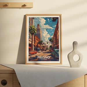 Fresno Print - Fresno Travel Poster / California Wall Art Print ...
