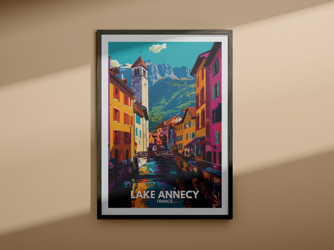 Annecy Print - Lake Annecy Poster / France Lake Art / France Travel ...