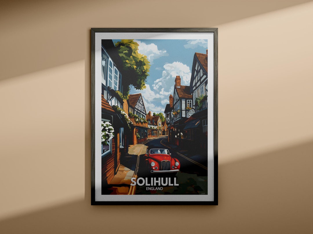 Solihull Print - Solihull Travel Poster / England Wall Art Print ...