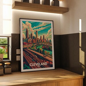 Cleveland Print - Cleveland Travel Poster / Ohio Wall Art Print ...
