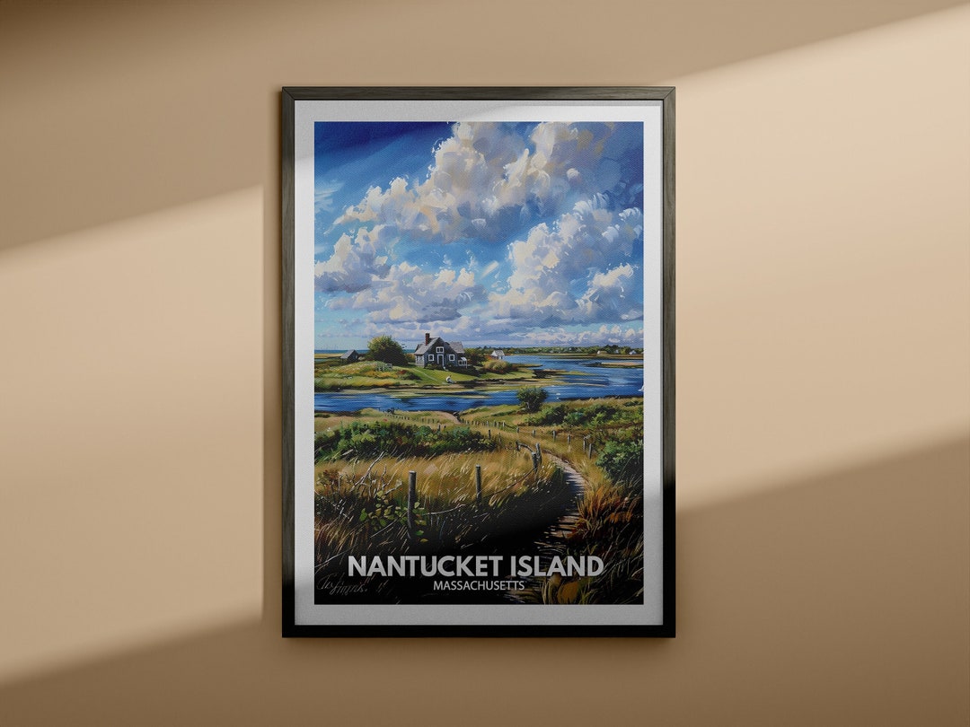 Nantucket Print - Nantucket Island Poster / Massachusetts Island Art ...