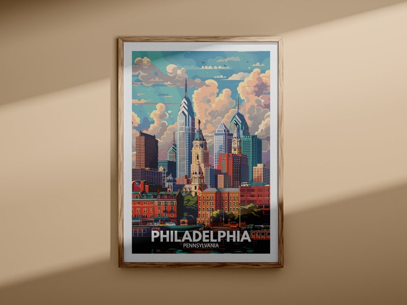 Philadelphia City Print - Philadelphia Poster / Pennsylvania Wall Art ...