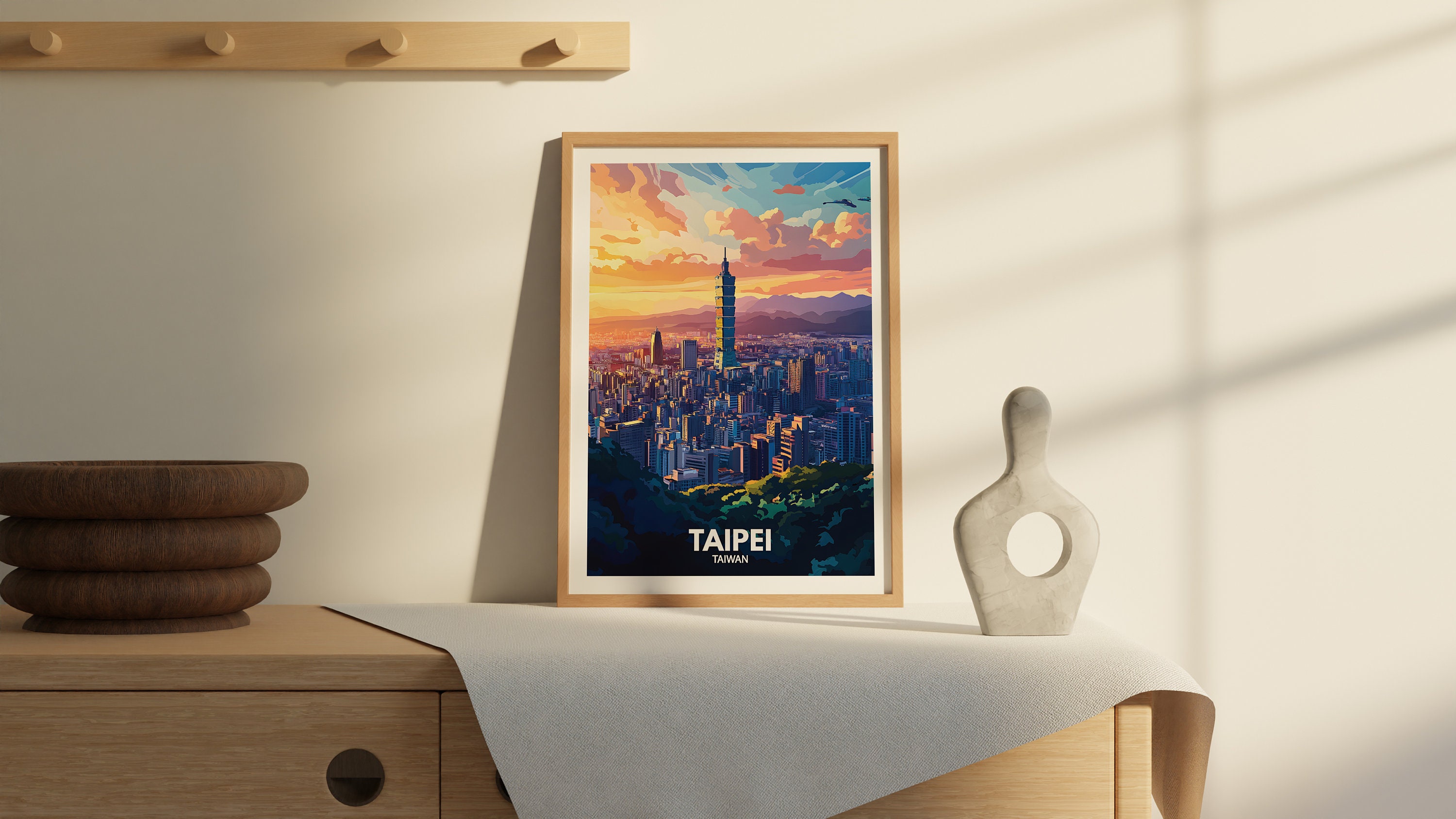 Taipei Art Print - Taipei Travel Poster / Taiwan Wall Art Print ...