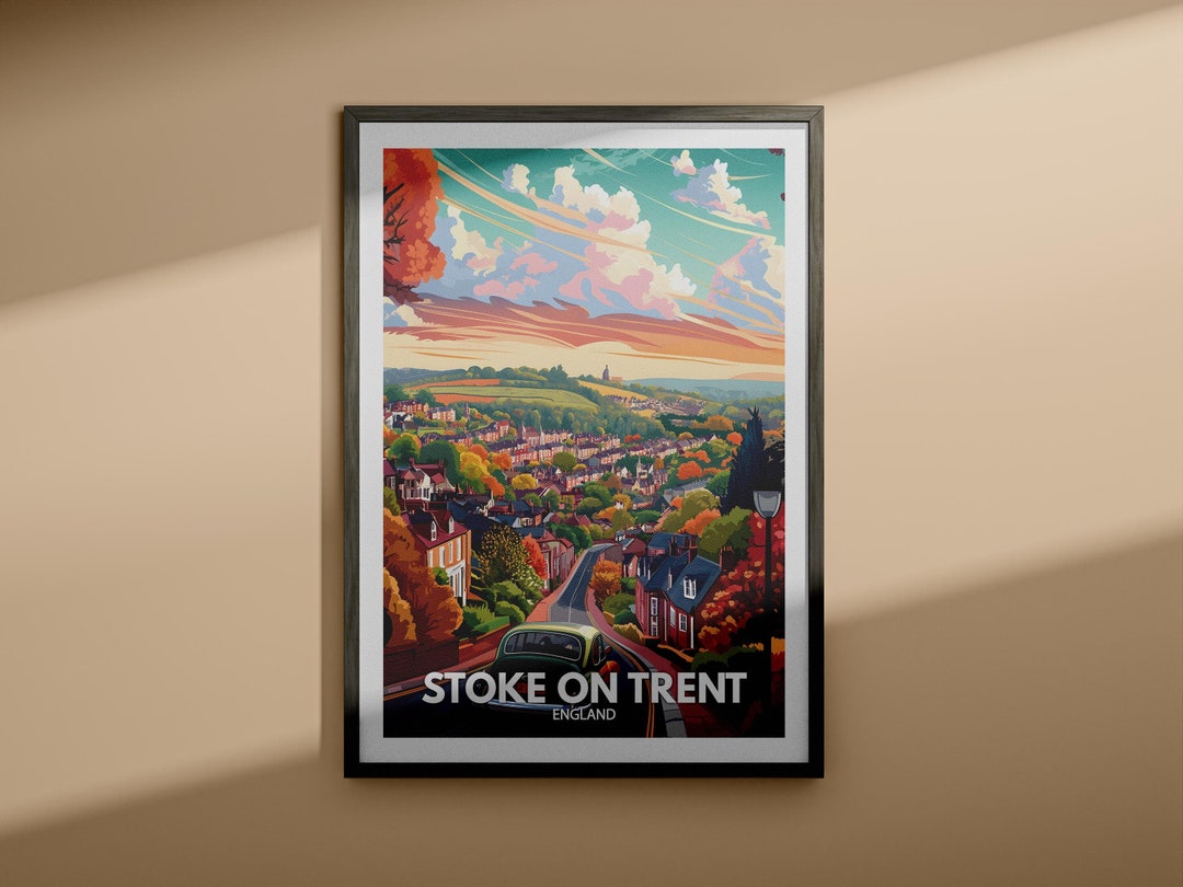 Stoke on Trent Print - Stoke on Trent Travel Poster / England Wall Art ...