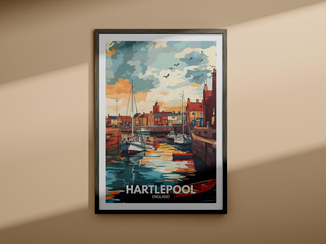 Hartlepool Print - Hartlepool Travel Poster / England Wall Art Print ...