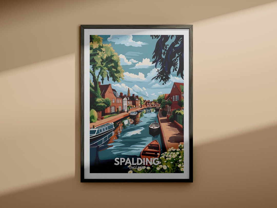 Spalding Print - Spalding Travel Poster / England Wall Art Print ...