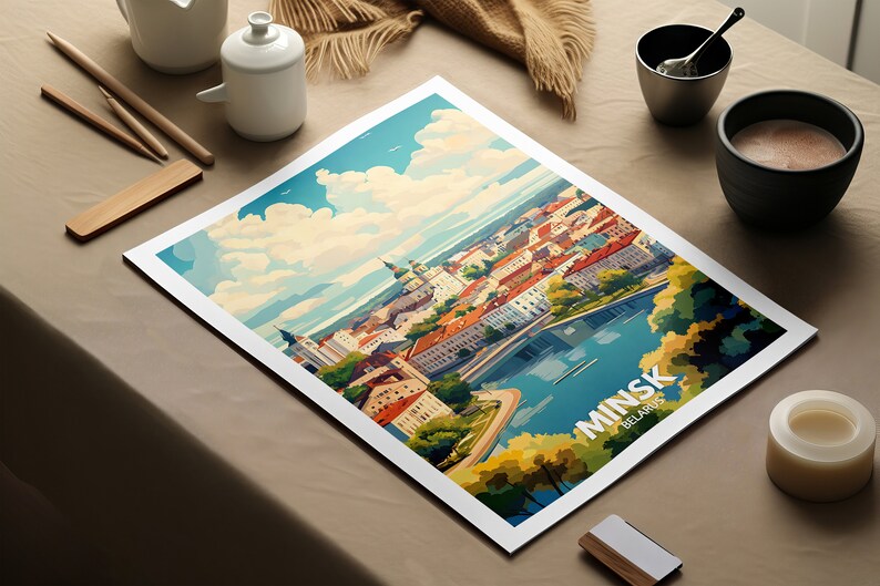 Minsk Print - Minsk Travel Poster / Belarus Wall Art Print / Belarus ...