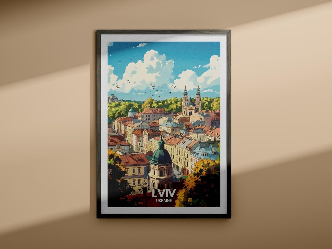 Lviv Print - Lviv Travel Poster / Ukraine Wall Art Print / Ukraine Home ...