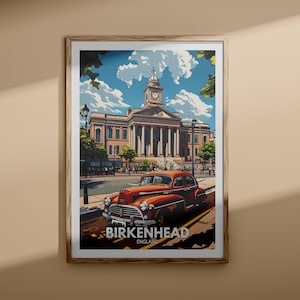 Birkenhead Print - Birkenhead Travel Poster / England Wall Art Print ...