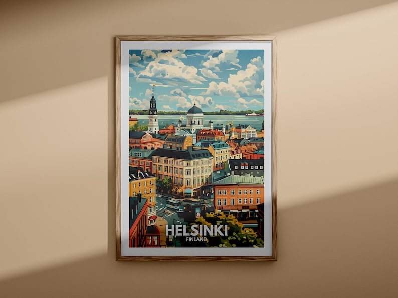 Helsinki Print - Helsinki Travel Poster / Finland Wall Art Print ...