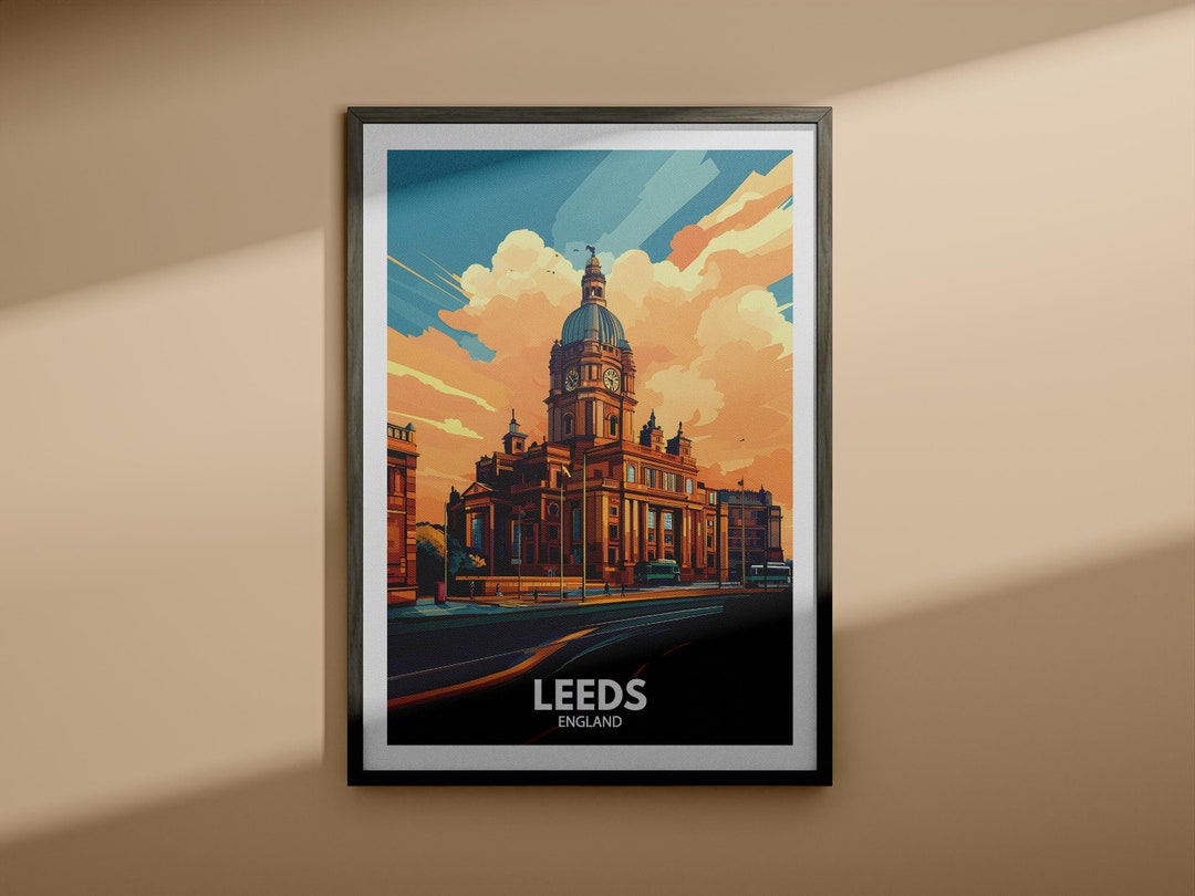 Leeds Print - Leeds Travel Poster / England Wall Art Print / England ...