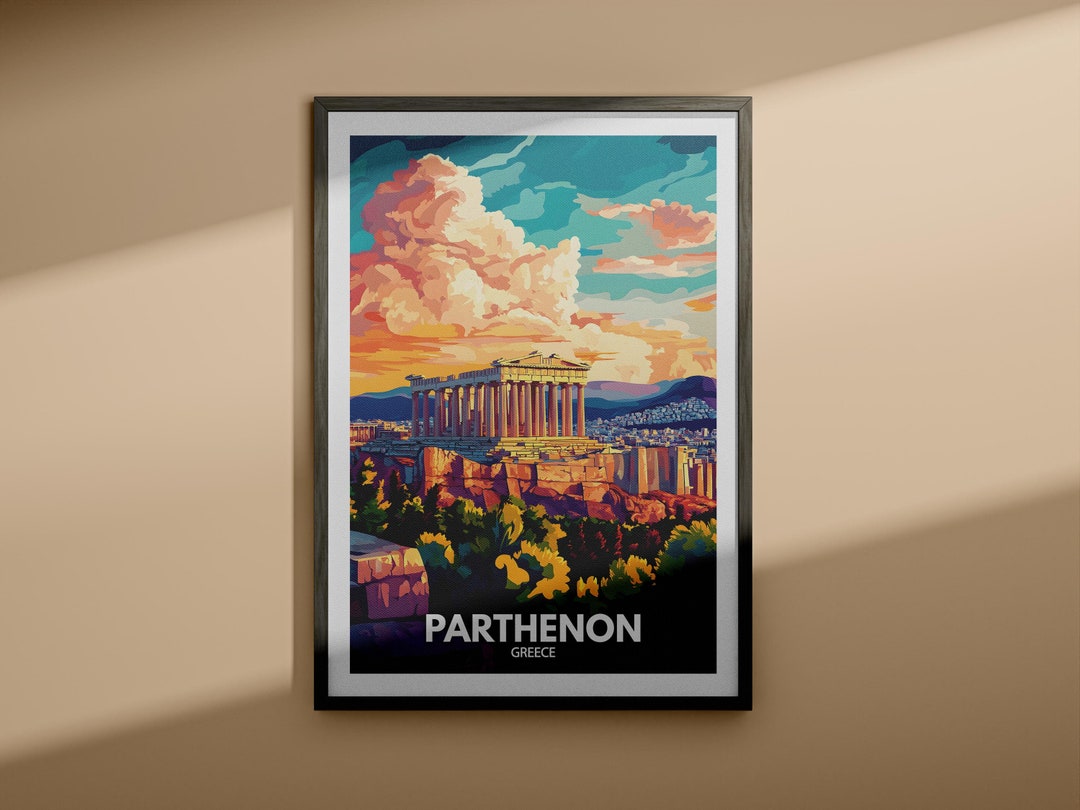 Parthenon Print - Parthenon Travel Poster / Greece Wall Art Print ...