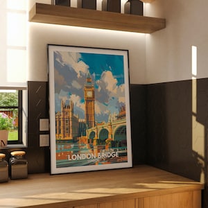 London Bridge Print - London Bridge Travel Poster / London Wall Art ...