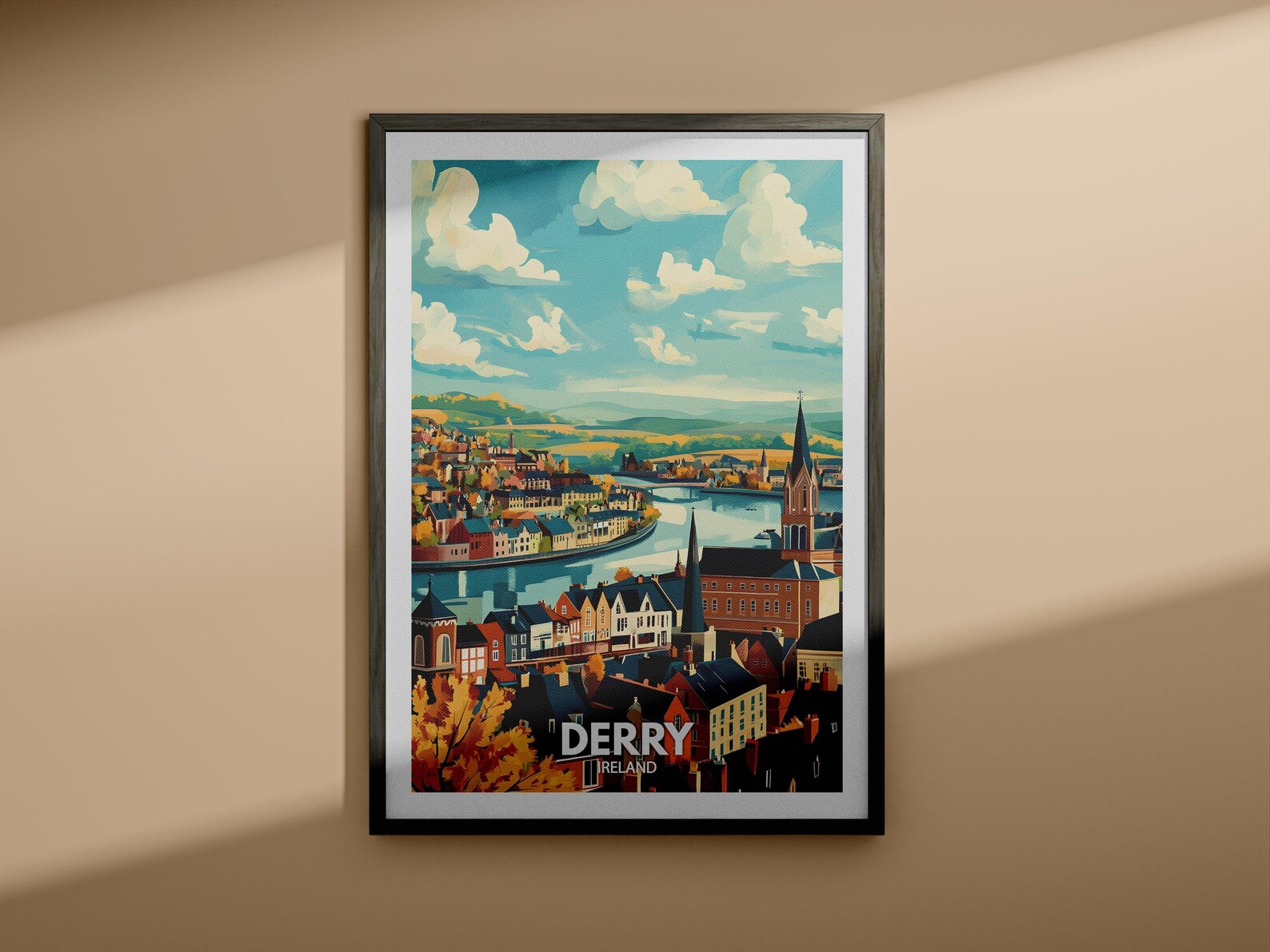 Derry Print - Derry Travel Poster / Iceland Wall Art Print / Iceland ...