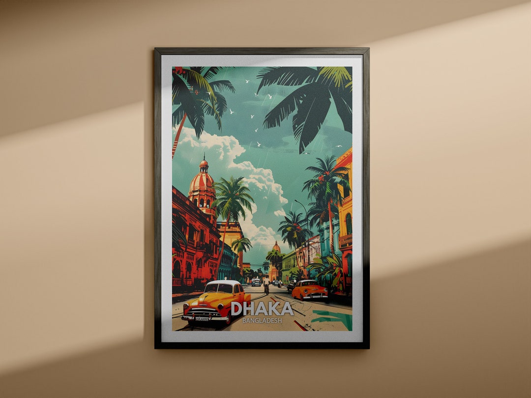 Dhaka Print - Dhaka Travel Poster / Bangladesh Wall Art Print ...