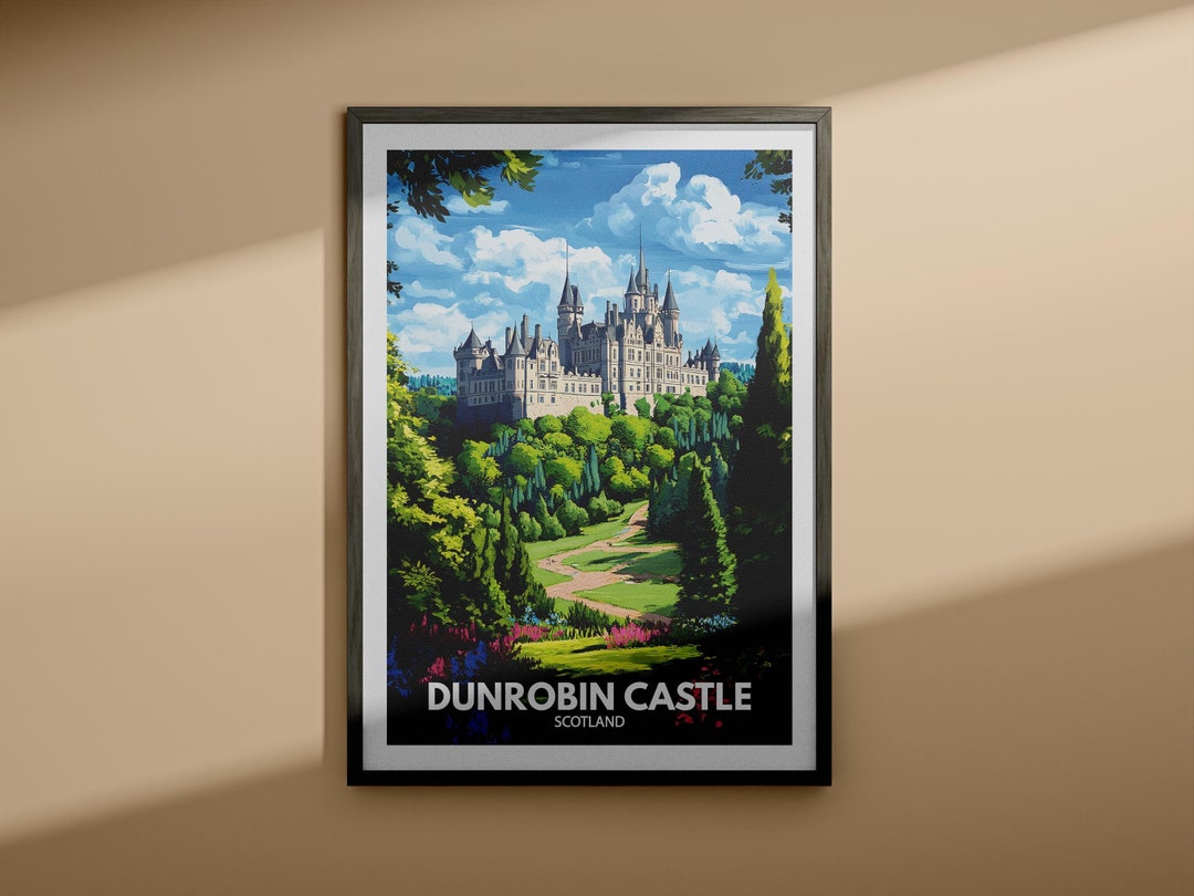 Dunrobin Castle Print - Dunrobin Castle Travel Poster / Scotland Wall ...