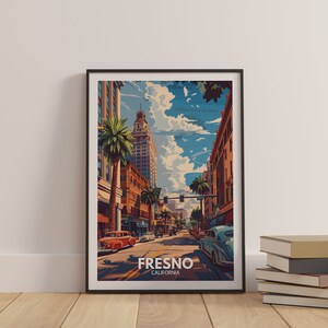 Fresno Print - Fresno Travel Poster / California Wall Art Print ...
