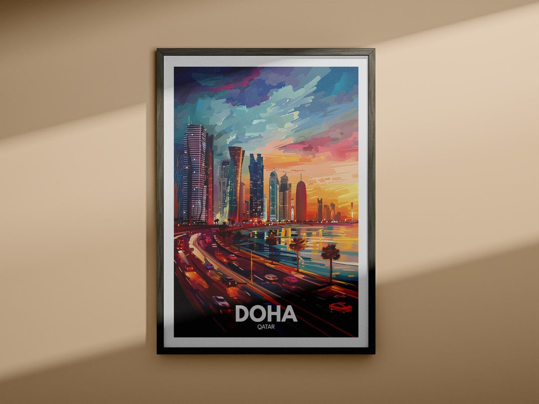 Doha Art Print - Doha Travel Poster / Qatar Wall Print / Qatar Home ...