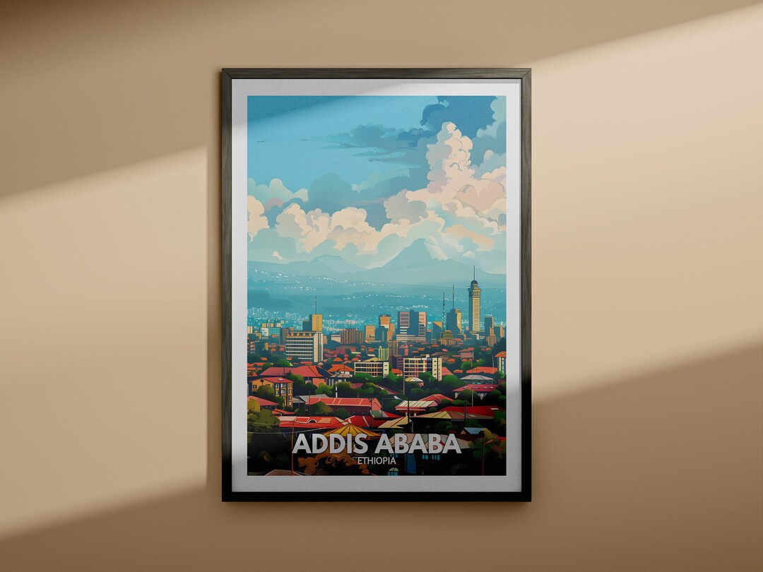 Addis Ababa Art Print - Addis Ababa Travel Poster / Ethiopia Wall Art ...